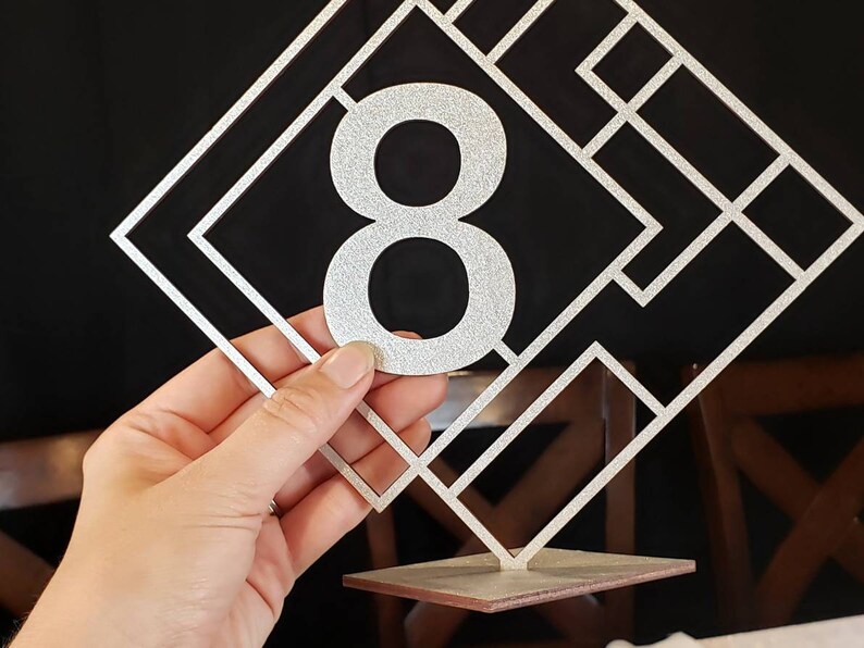 Stemless Art Deco Table Numbers Wedding Table Numbers Wood | Etsy