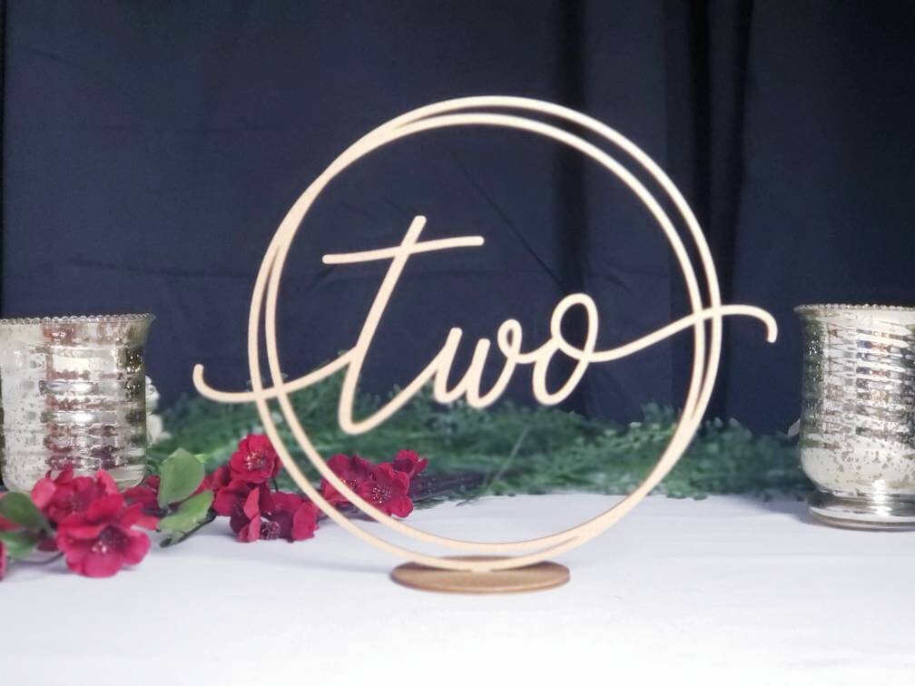 Circle Wood Table Numbers Wedding Reception Numbers Gold - Etsy