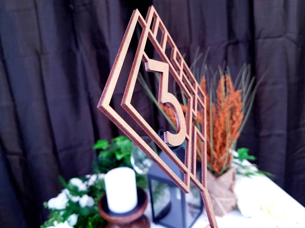 Tall Art Deco Table Numbers Wedding Table Numbers Wood | Etsy UK