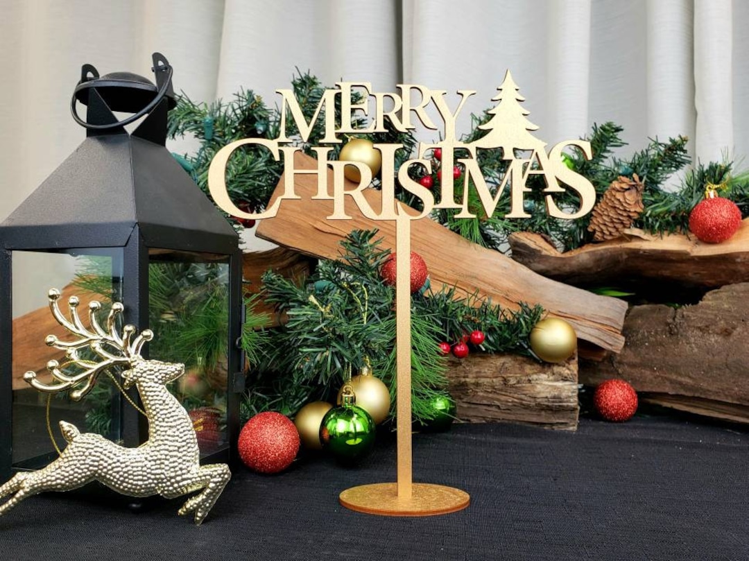 Merry Christmas Table Sign Christmas Decor Winter Signs - Etsy