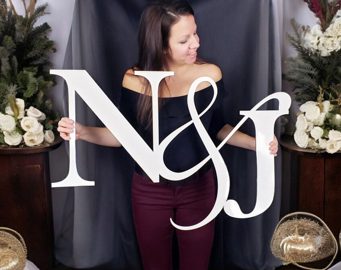 Wedding Initials Sign | Wedding Wood Monogram | Wood Cut Out | Large ...
