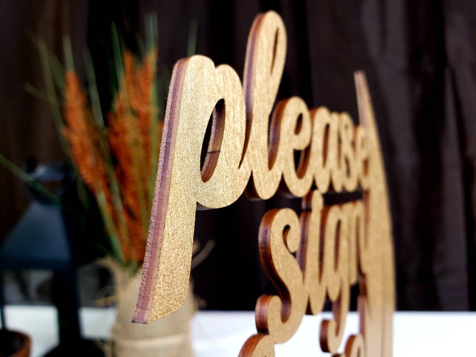 Gold Please Sign Here Sign Guest Book Alternative Wood - Etsy
