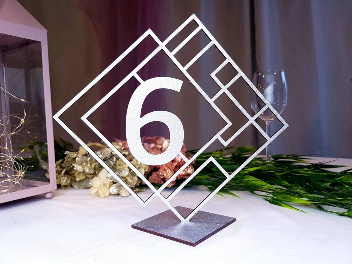 Stemless Art Deco Table Numbers Wedding Table Numbers Wood | Etsy