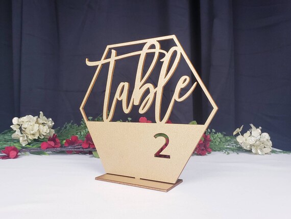 Hexagon Table Numbers Gold Table Numbers - Etsy