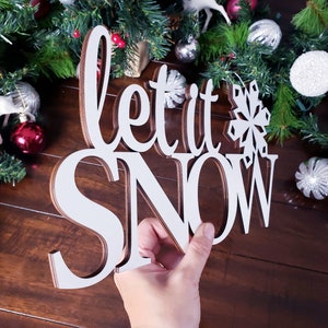 Let It Snow Standing Sign Snowflake Sign for Wreath | Etsy