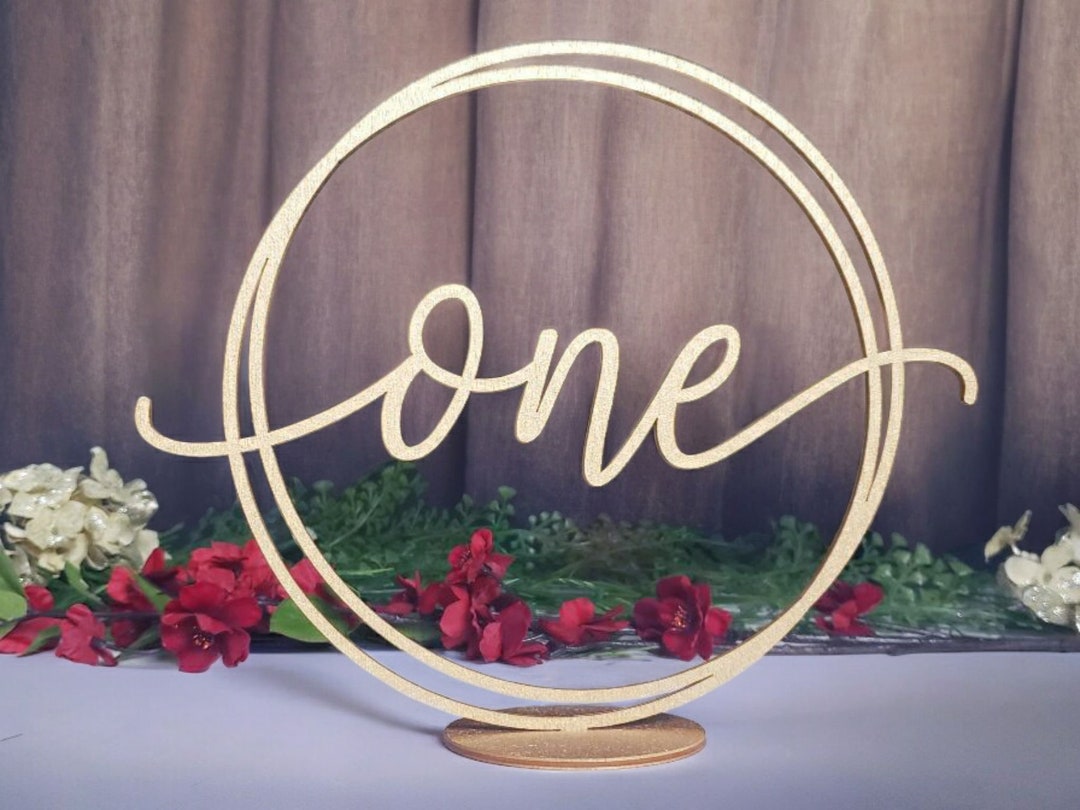 Circle Wood Table Numbers | Wedding Reception Numbers | Gold Table ...