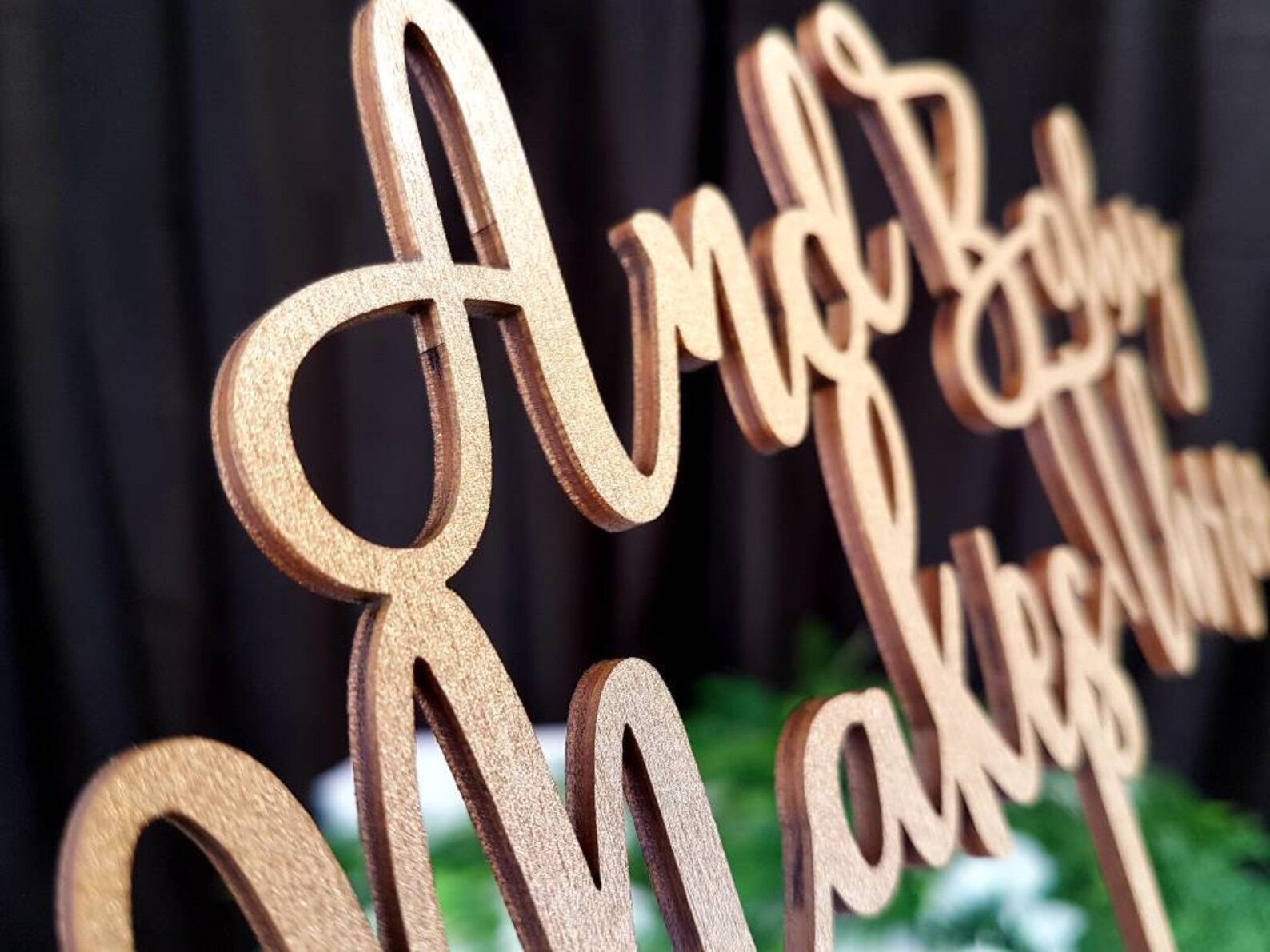 And Baby Makes Three Cake Topper Wooden Baby Cake Topper | Etsy