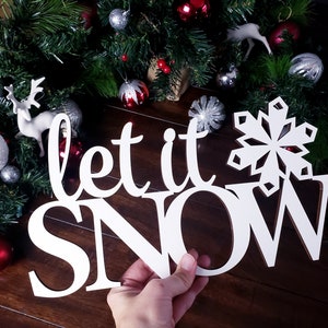 Let It Snow Standing Sign Snowflake Sign for Wreath | Etsy