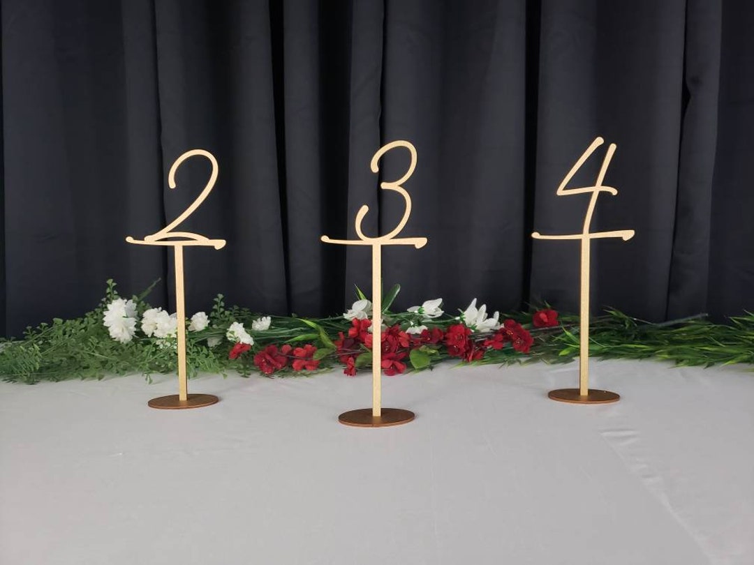 Numerical Table Numbers for Wedding Centerpieces Script Table Numbers ...