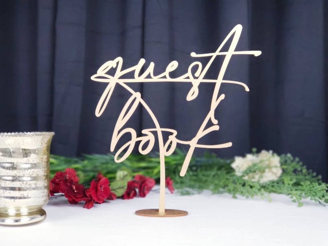 Guest Book Table Sign Classy Guest Book Sign Wooden Decor | Etsy