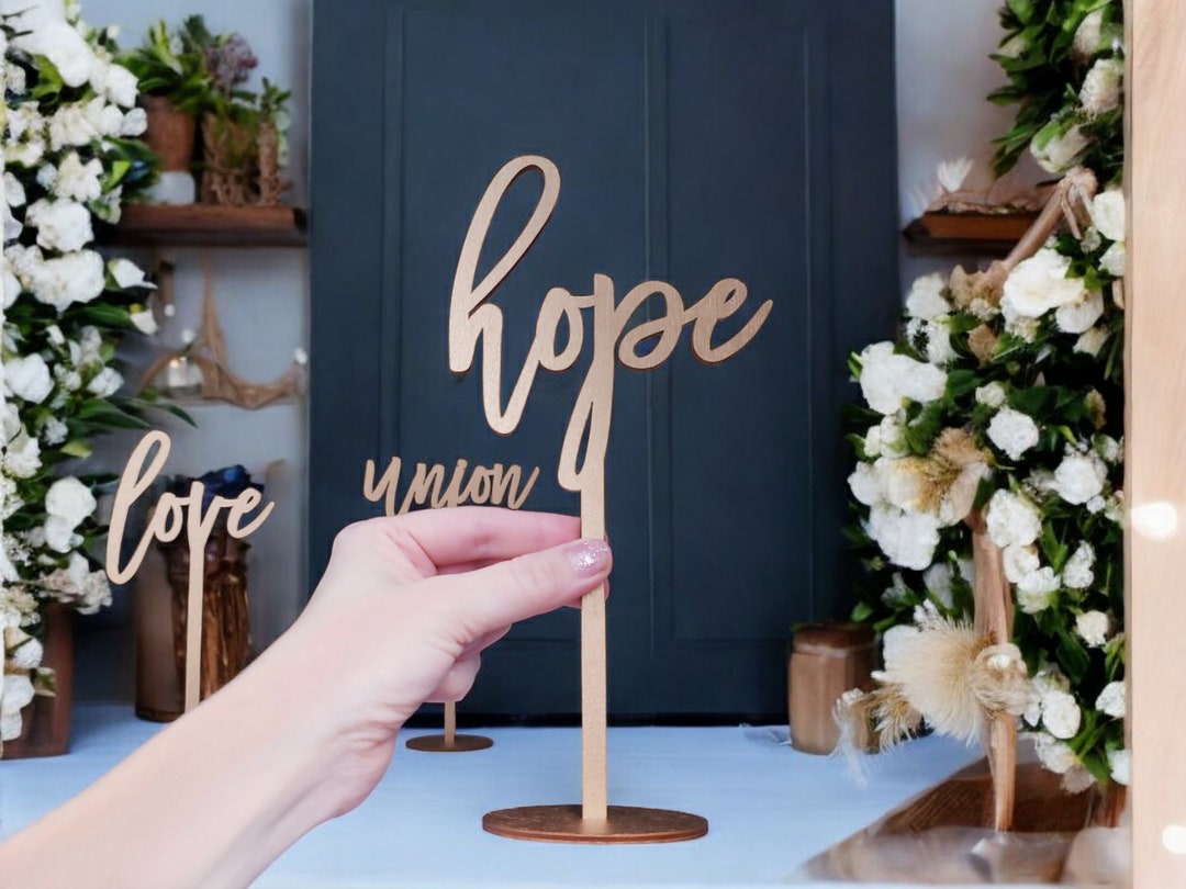 Custom Table Numbers | Tall Custom Table Name Signs | Silver Table ...