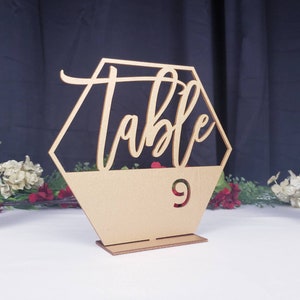 Hexagon Table Numbers Gold Table Numbers - Etsy