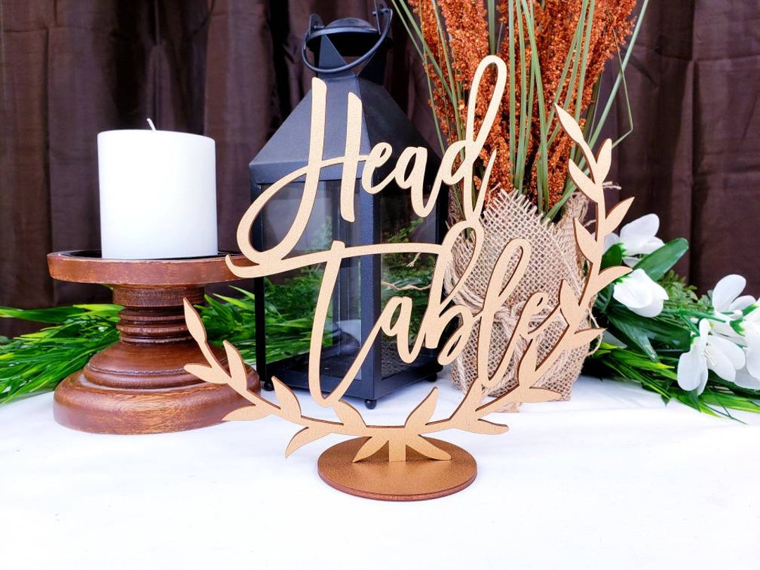 Wreath Head Table Sign | Wedding Table Wood Signs | Personalized ...