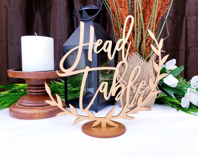 Wreath Head Table Sign | Wedding Table Wood Signs | Personalized ...