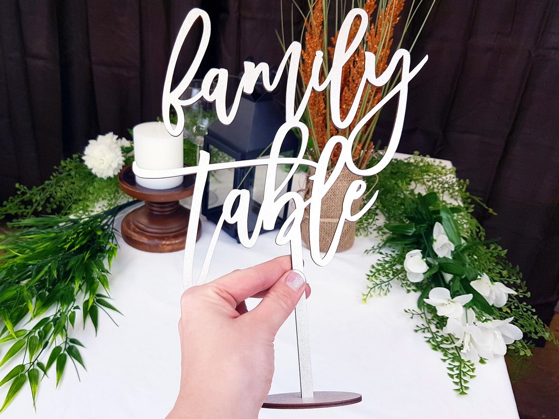 Family Table Wood Signs Wedding Wood Table Signs Laser Cut - Etsy Canada