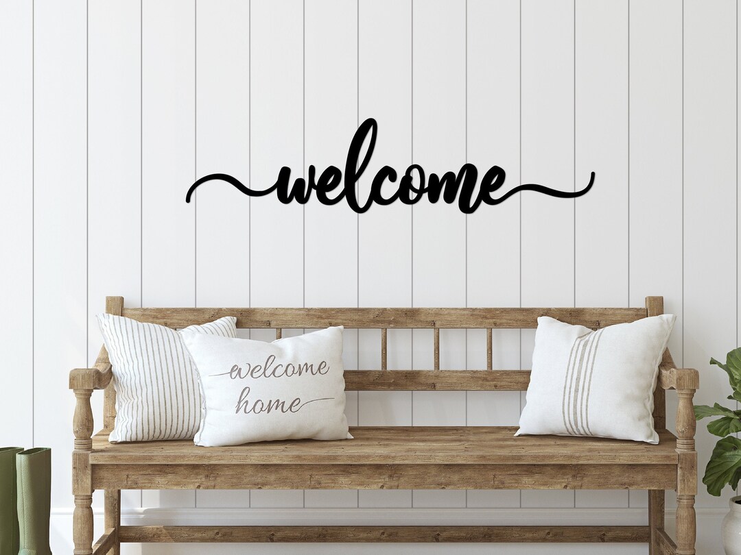 Welcome Wall Sign | Living Room Sign - Etsy