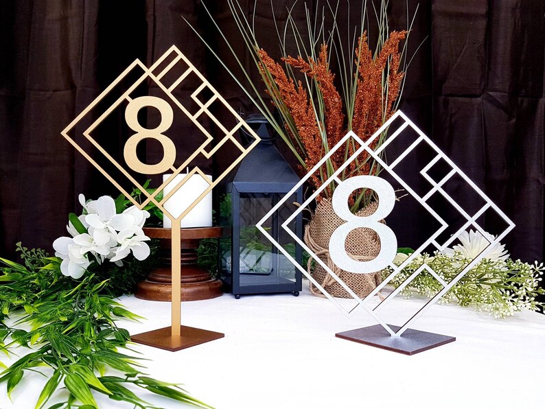 Tall Art Deco Table Numbers Wedding Table Numbers Wood | Etsy