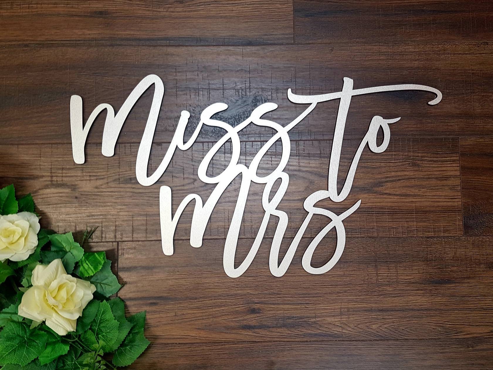 Miss to Mrs Wood Sign Laser Cut Names Word Cut Out Last - Etsy Canada