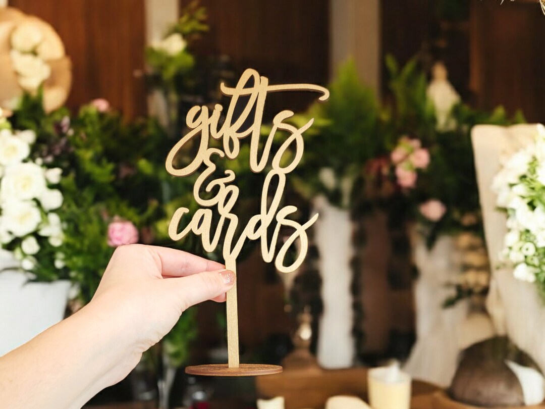 Gifts & Cards Table Sign | Wedding Wooden Table Sign | Table Sign With ...