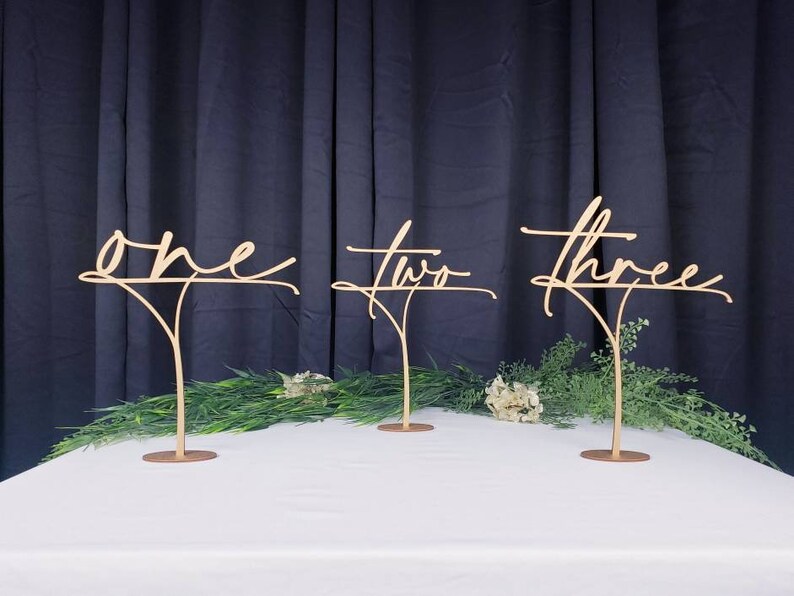 Large Wedding Table Numbers Classy Gold Table Numbers - Etsy