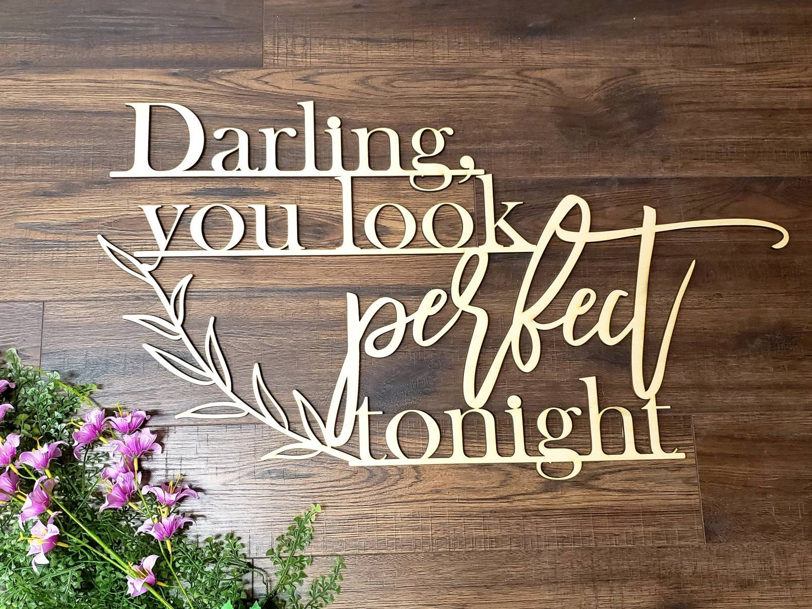 Wedding Backdrop Sign Darling you look perfect tonight | Etsy