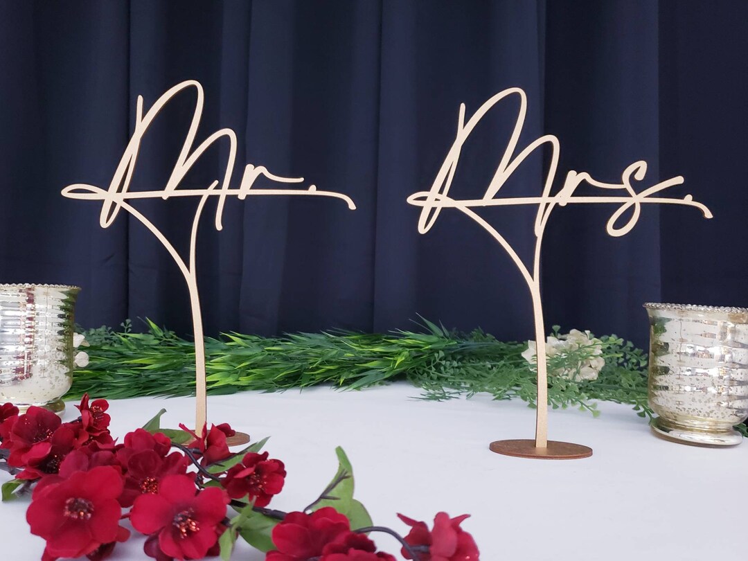 Mr and Mrs Signs | Set of Two | Head Table Decor | Head Table Signs - Etsy