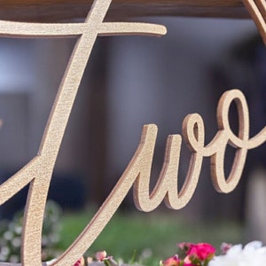 Circle Wood Table Numbers | Wedding Reception Numbers | Gold Table ...