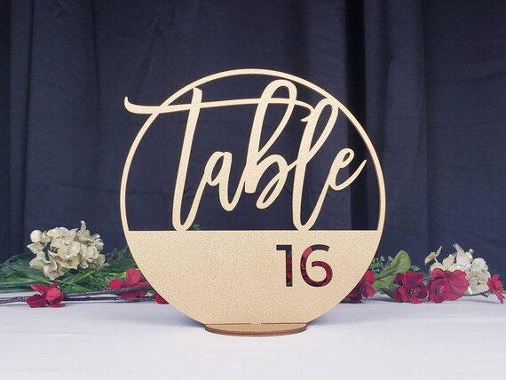 Simple Table Numbers Gold Table Numbers Wooden Table | Etsy