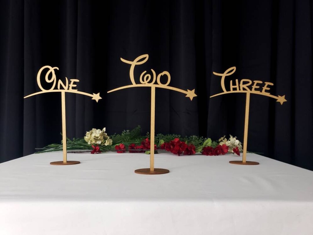 Fantasy Table Numbers Gold Table Number Shooting Star - Etsy