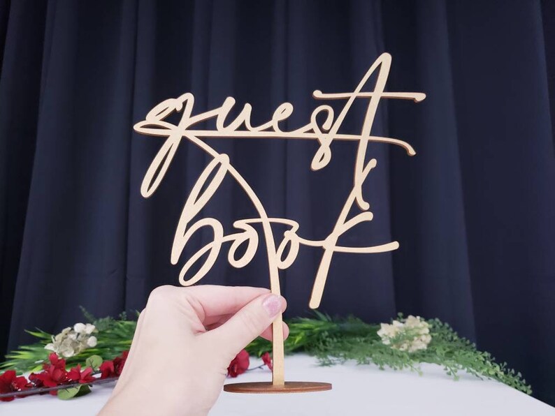Guest Book Table Sign Classy Guest Book Sign Wooden Decor - Etsy