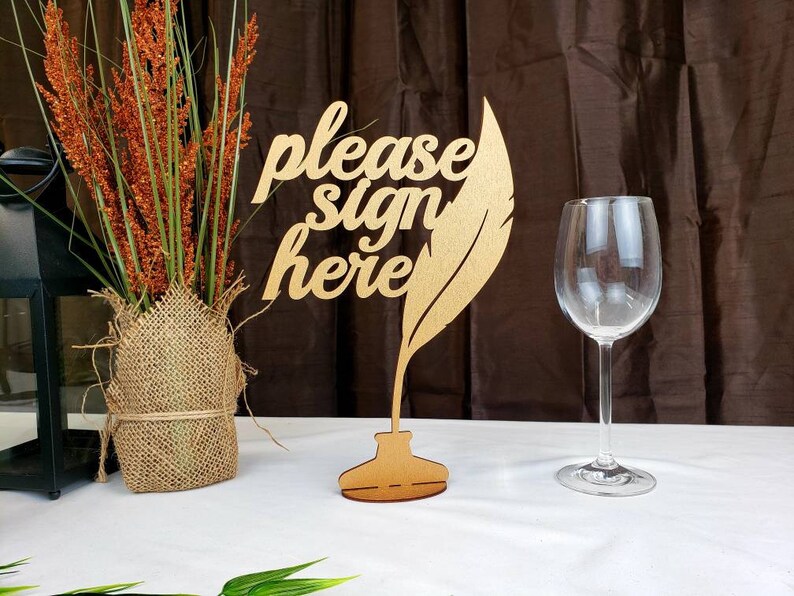 Gold Please Sign Here Sign Guest Book Alternative Wood - Etsy