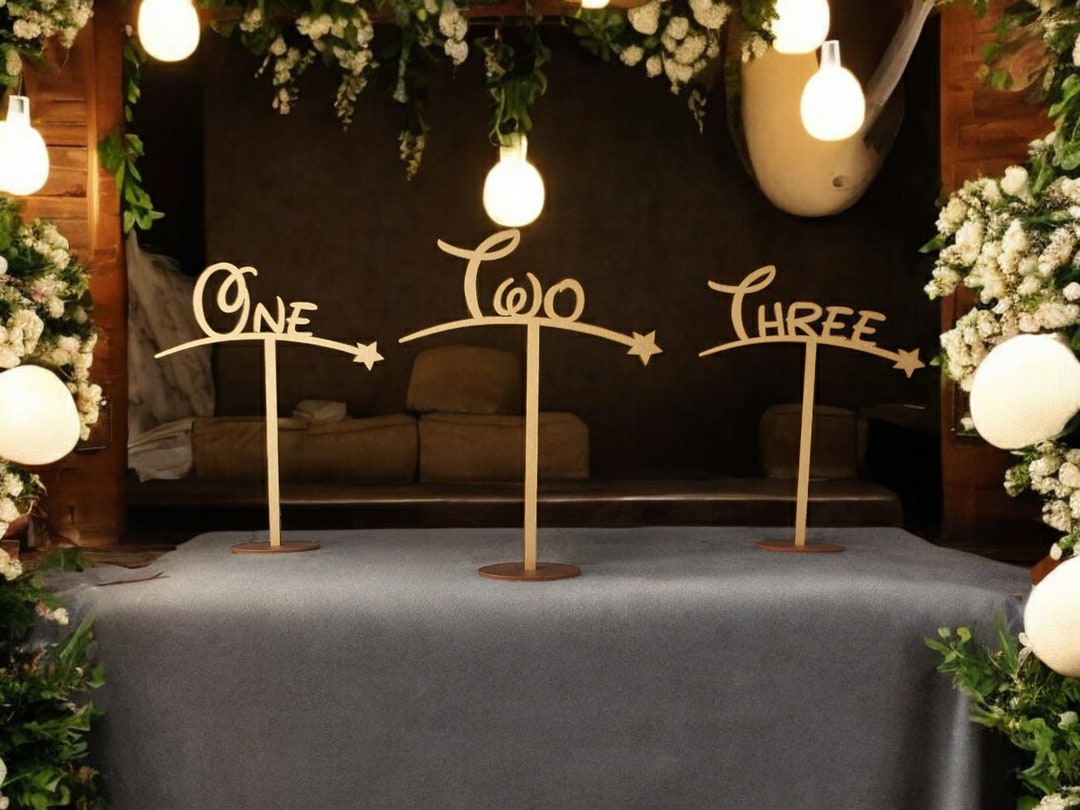 Fantasy Table Numbers | Gold Table Number | Shooting Star - Etsy