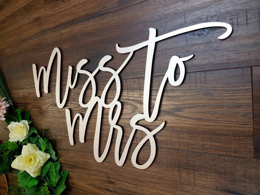Miss to Mrs Wood Sign Laser Cut Names Word Cut Out Last - Etsy Canada
