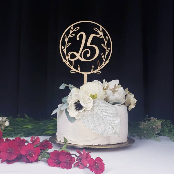 25th Anniversary Cake Topper - Etsy Canada
