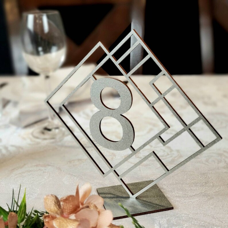 Stemless Art Deco Table Numbers Wedding Table Numbers Wood | Etsy