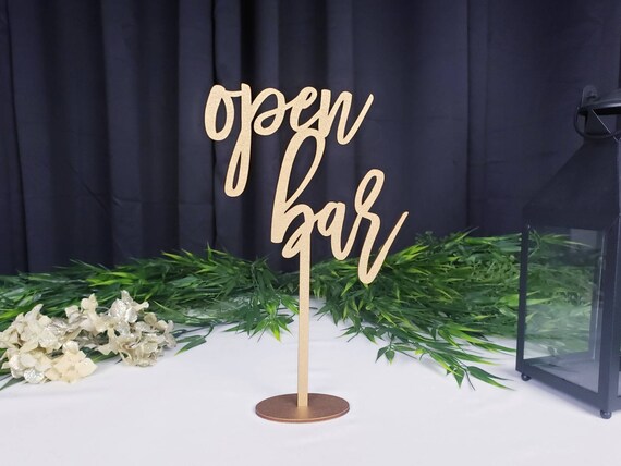 Open Bar Table Sign for Wedding - Etsy