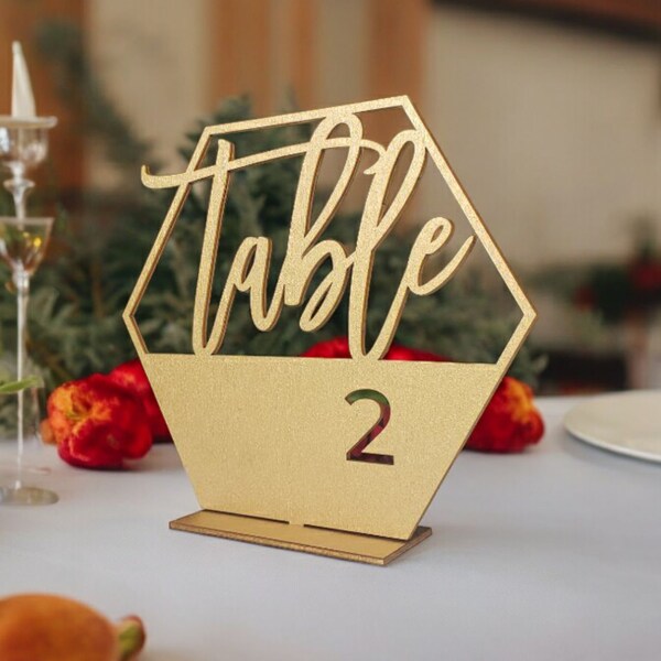 Gold Table Numbers - Etsy