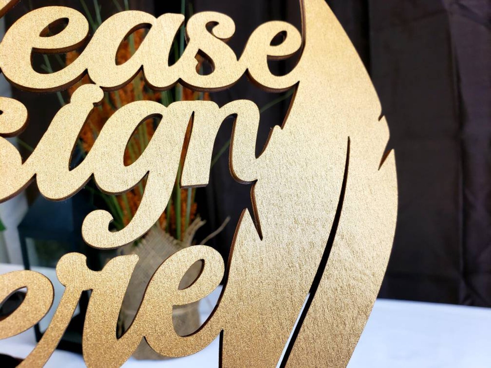 Gold Please Sign Here Sign Guest Book Alternative Wood - Etsy