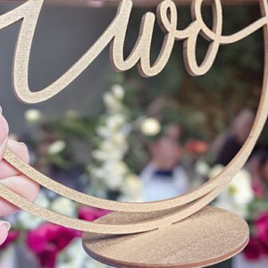 Circle Wood Table Numbers | Wedding Reception Numbers | Gold Table ...