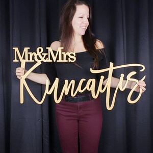 Mr and Mrs Sign Custom Last Name Sign Personalized Family Name Sign ...