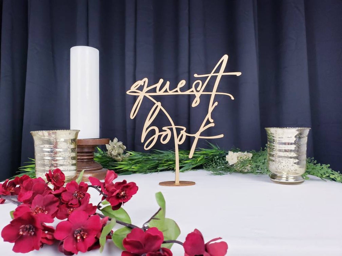 Guest Book Table Sign Classy Guest Book Sign Wooden Decor | Etsy
