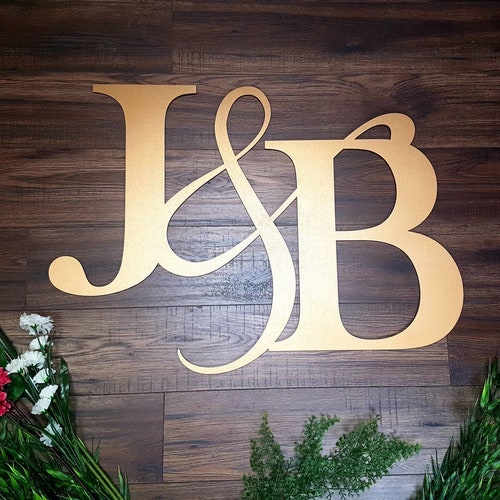 Wedding Initials Sign Wedding Wood Monogram Wood Cut Out - Etsy