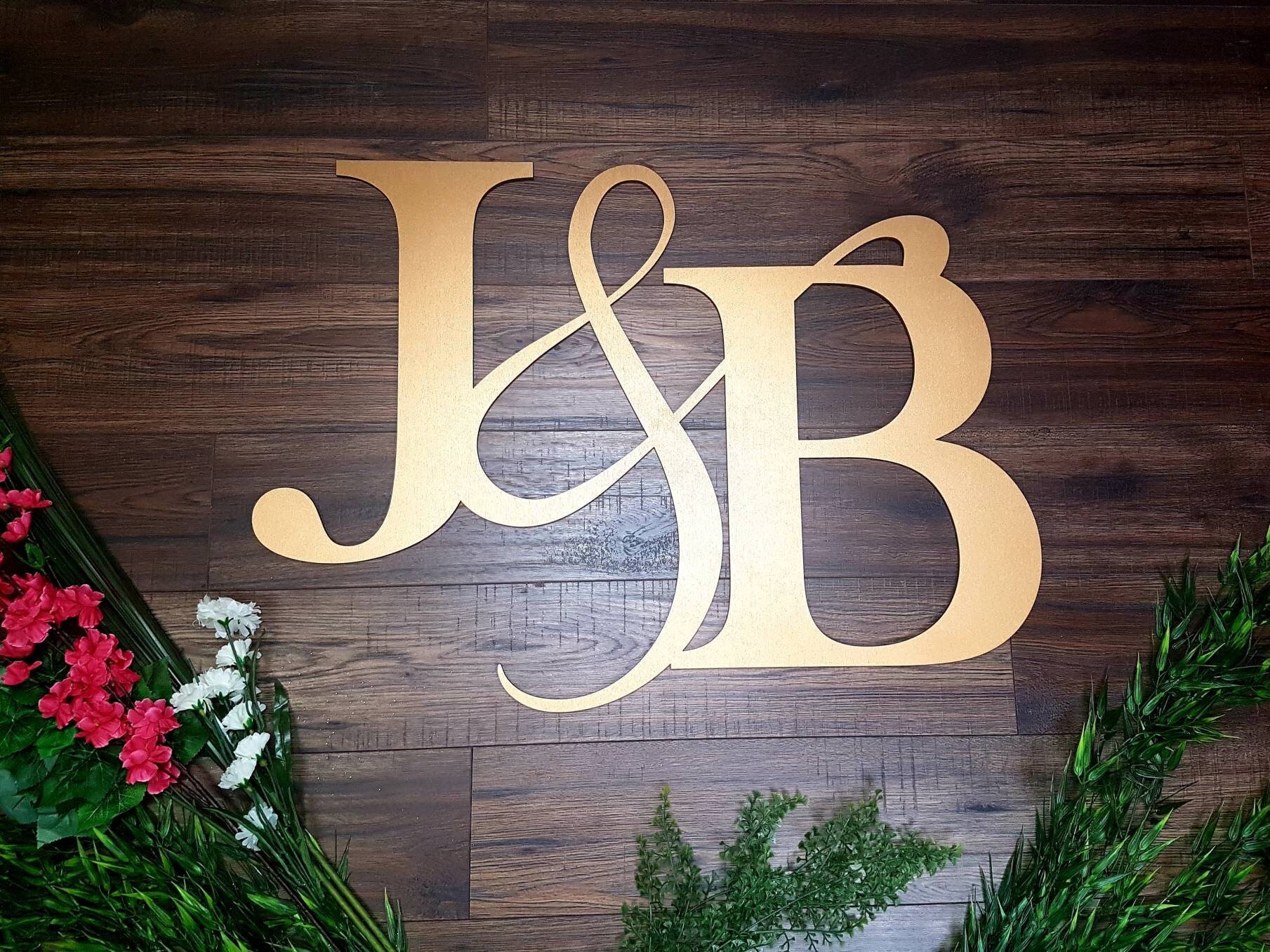 Wedding Initials Sign Laser Cut Names Wood Cut Out Last | Etsy