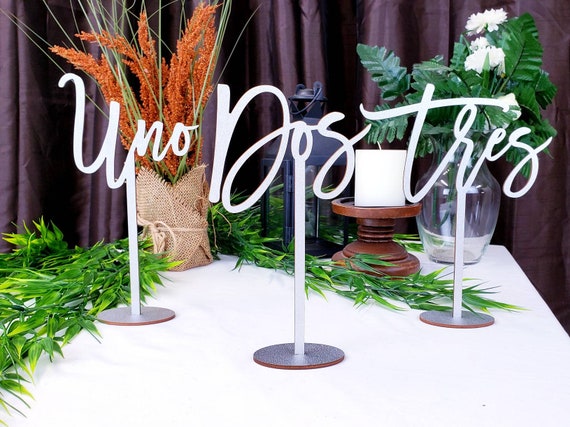 Spanish Table Numbers for Wedding Wedding Table Numbers | Etsy