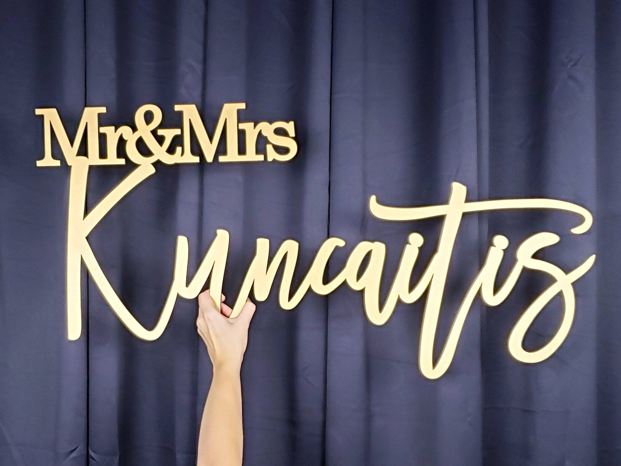 Mr and Mrs Sign Custom Last Name Sign Personalized Family | Etsy