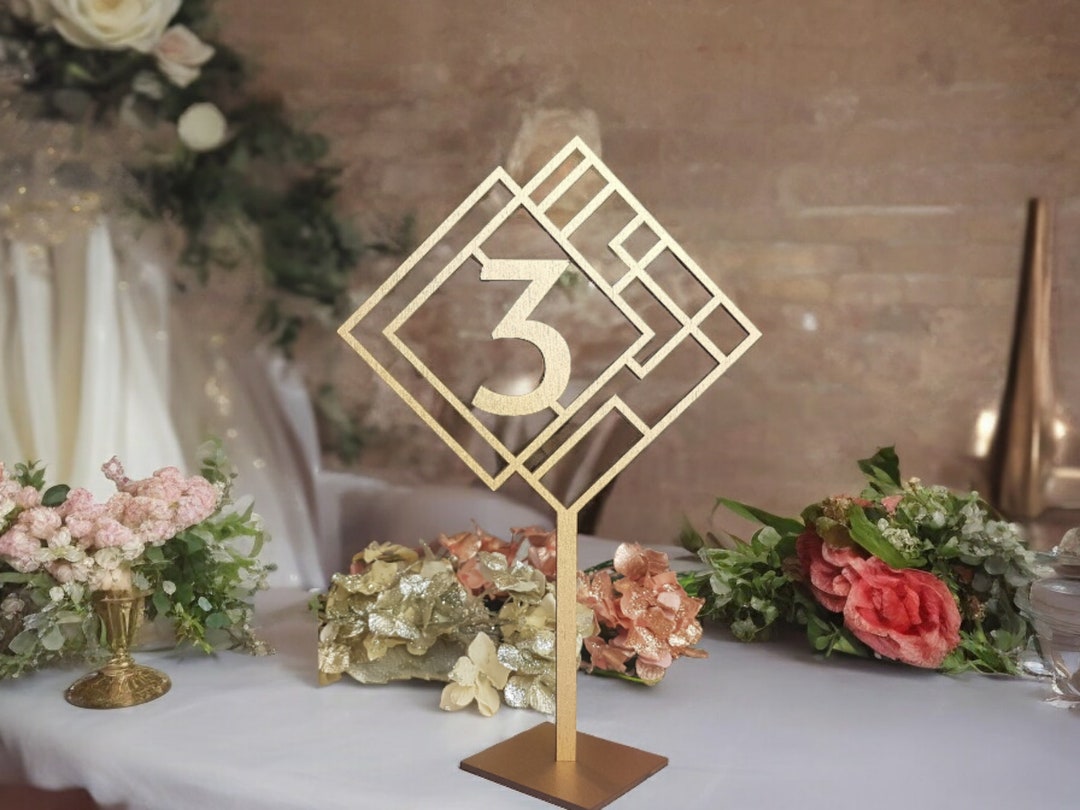 Tall Art Deco Table Numbers | Wedding Table Numbers | Wood Table ...