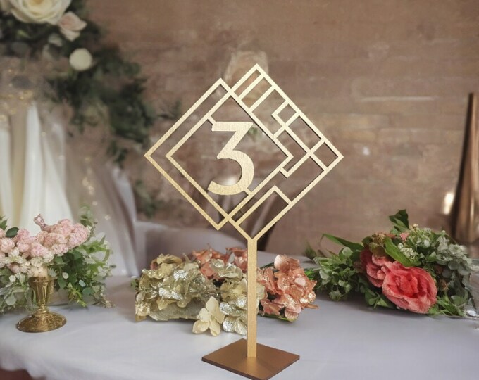 Tall Art Deco Table Numbers | Wedding Table Numbers | Wood Table ...