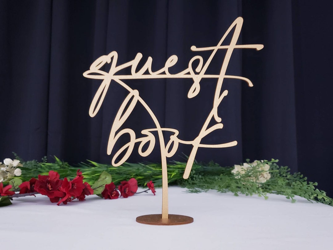 Guest Book Table Sign Classy Guest Book Sign Wooden Decor - Etsy