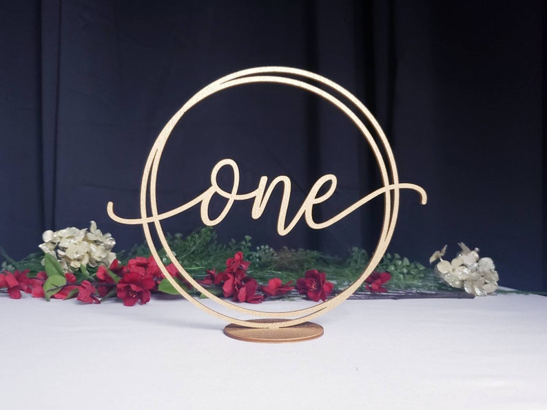 Circle Wood Table Numbers Wedding Reception Numbers Gold - Etsy