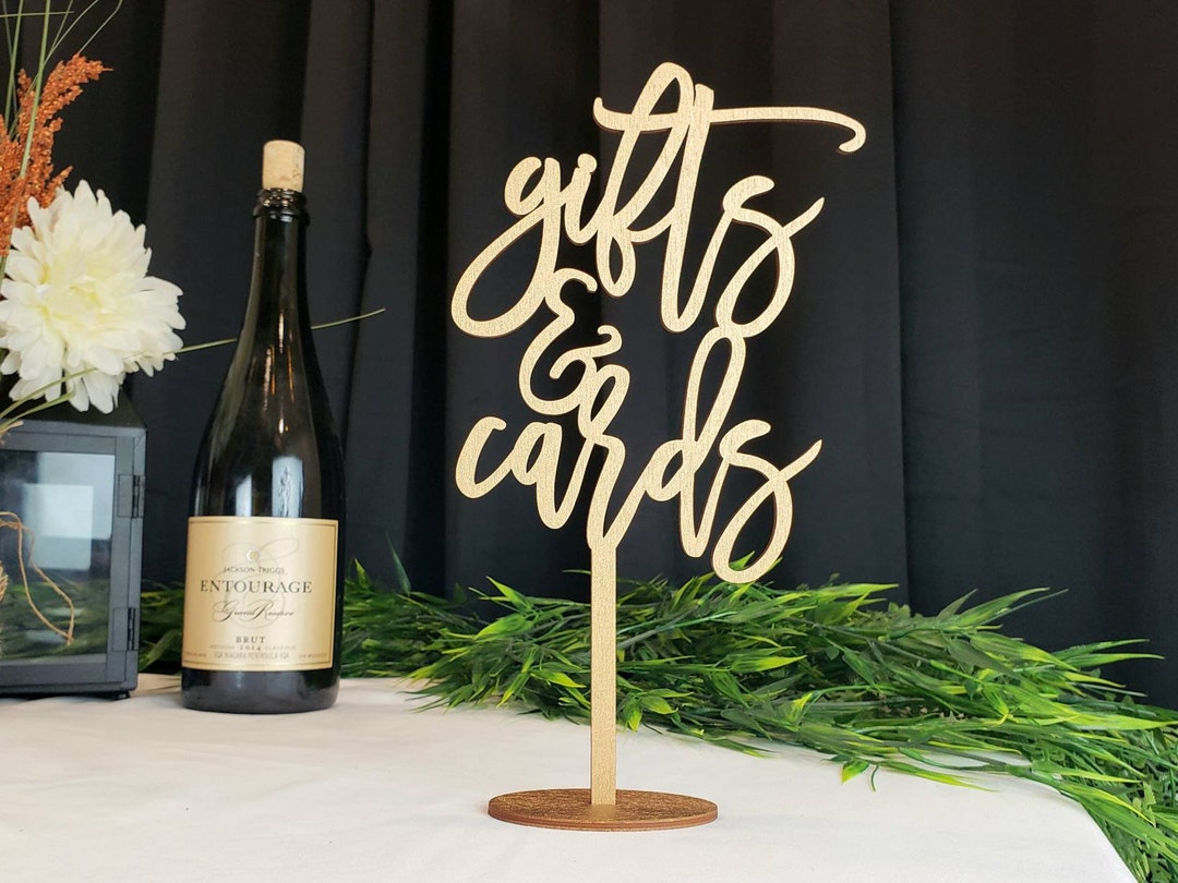 Gifts & Cards Table Sign Wedding Wooden Table Sign Table Sign With Base ...